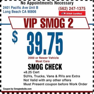 Pass Smog Check today, 2401 Pacific | (562) 247-1375